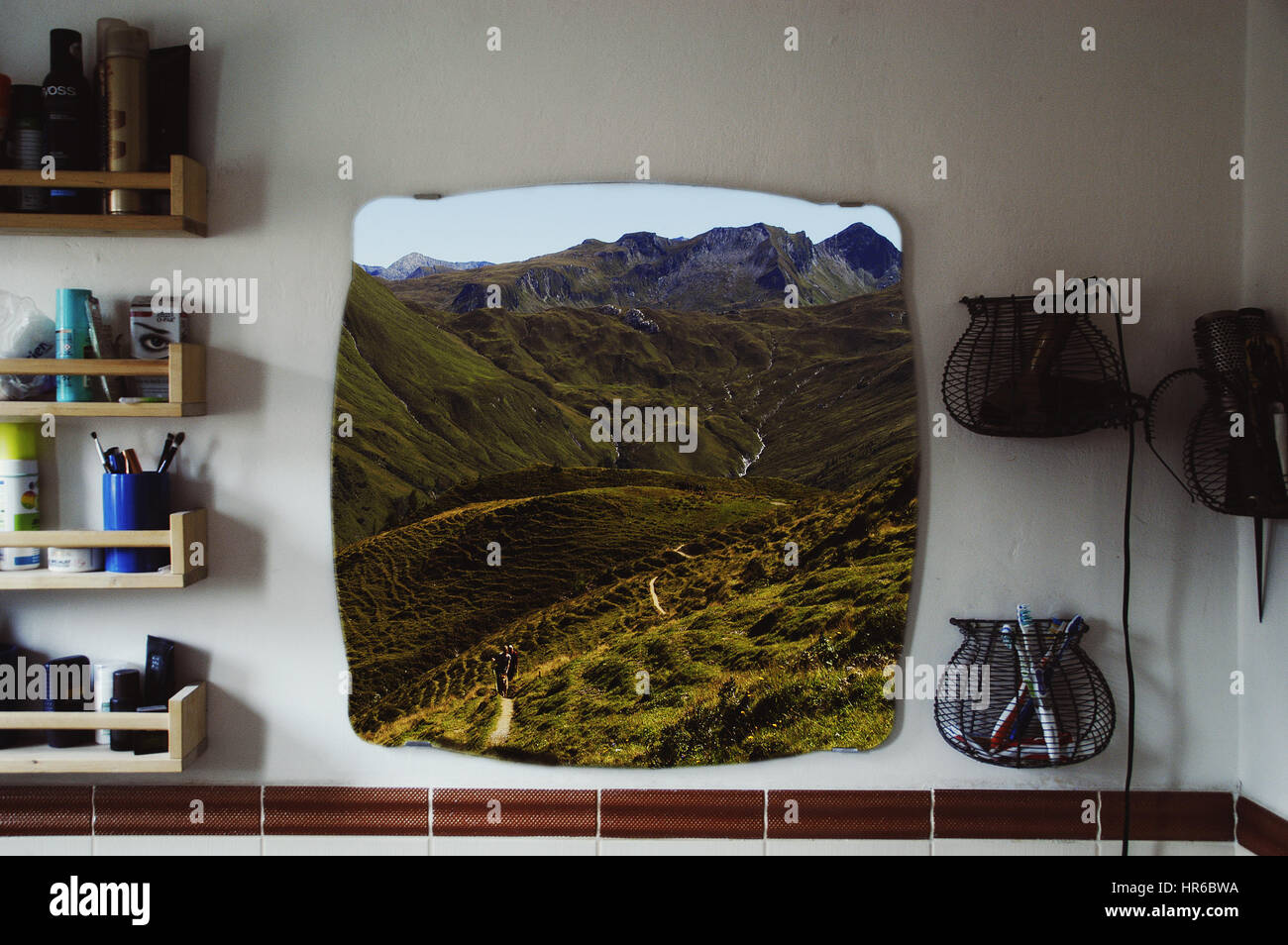 landscape in a mirror Stock Photo - Alamy
