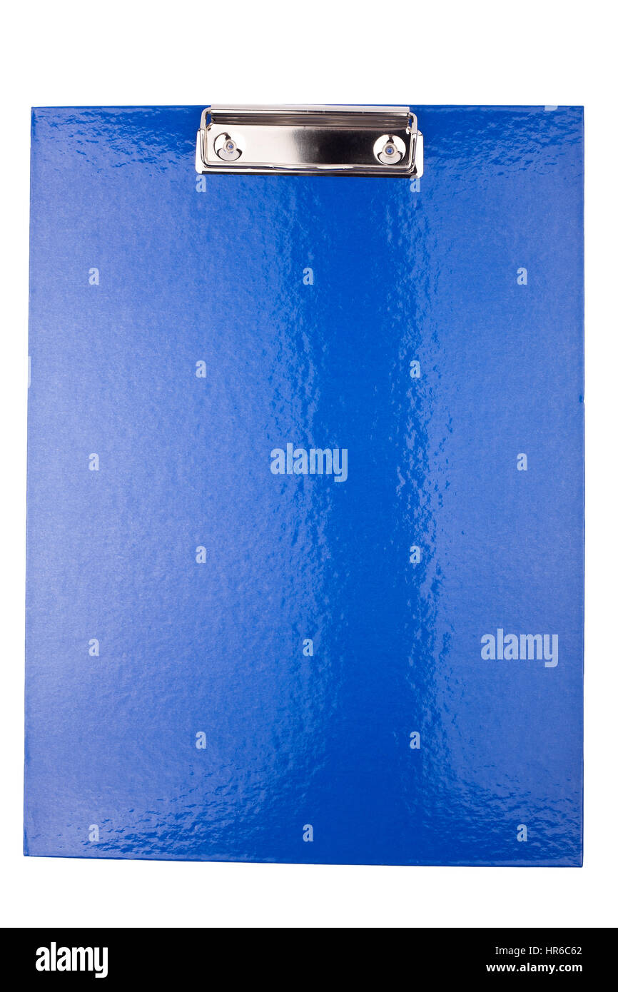 Blue clipboard isolated on white background Stock Photo - Alamy