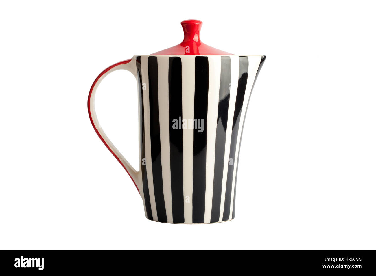 Striped teapot isolated on white background Stock Photo - Alamy