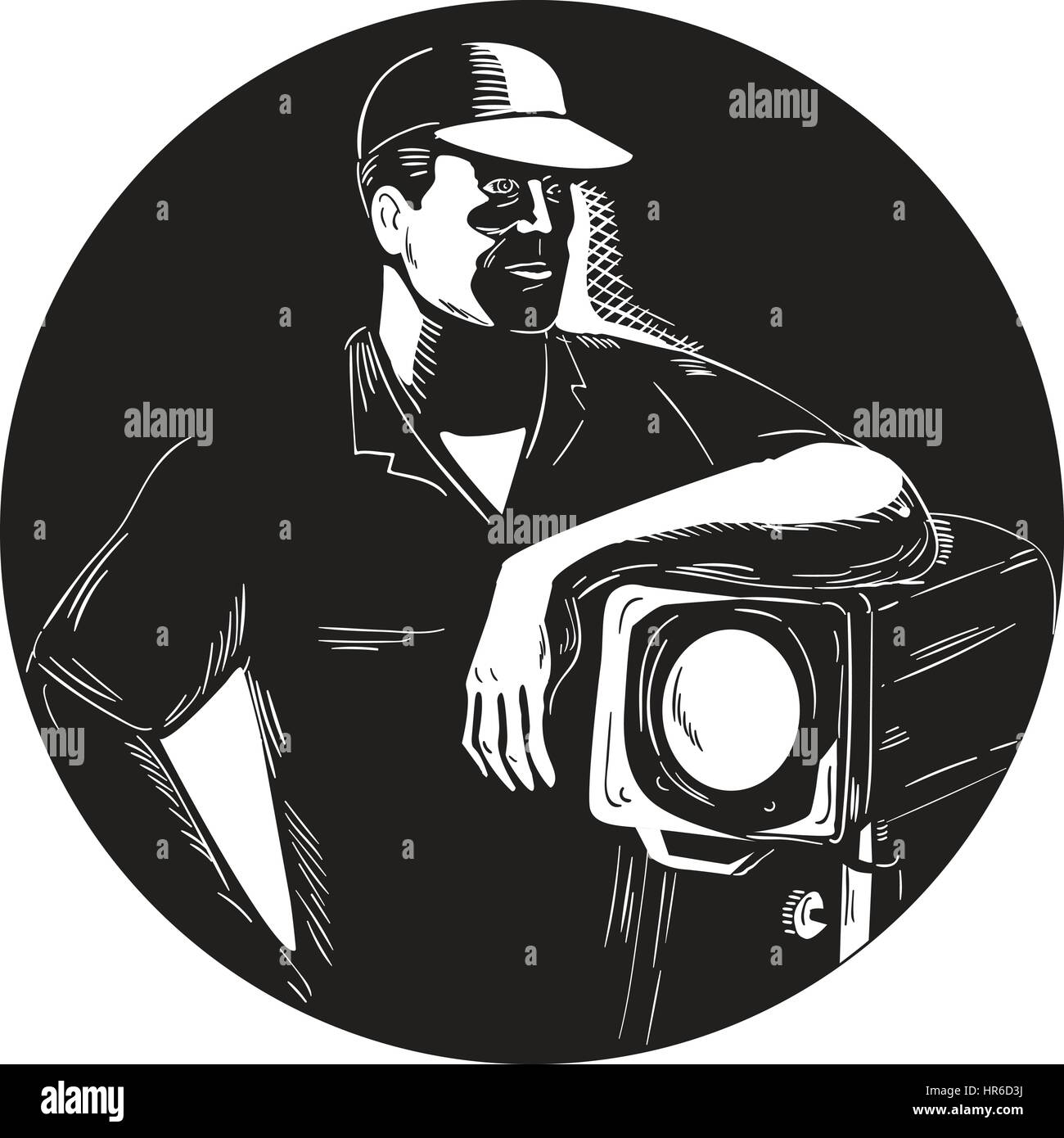 Illustration cameraman film crew Stock Vector Images - Alamy