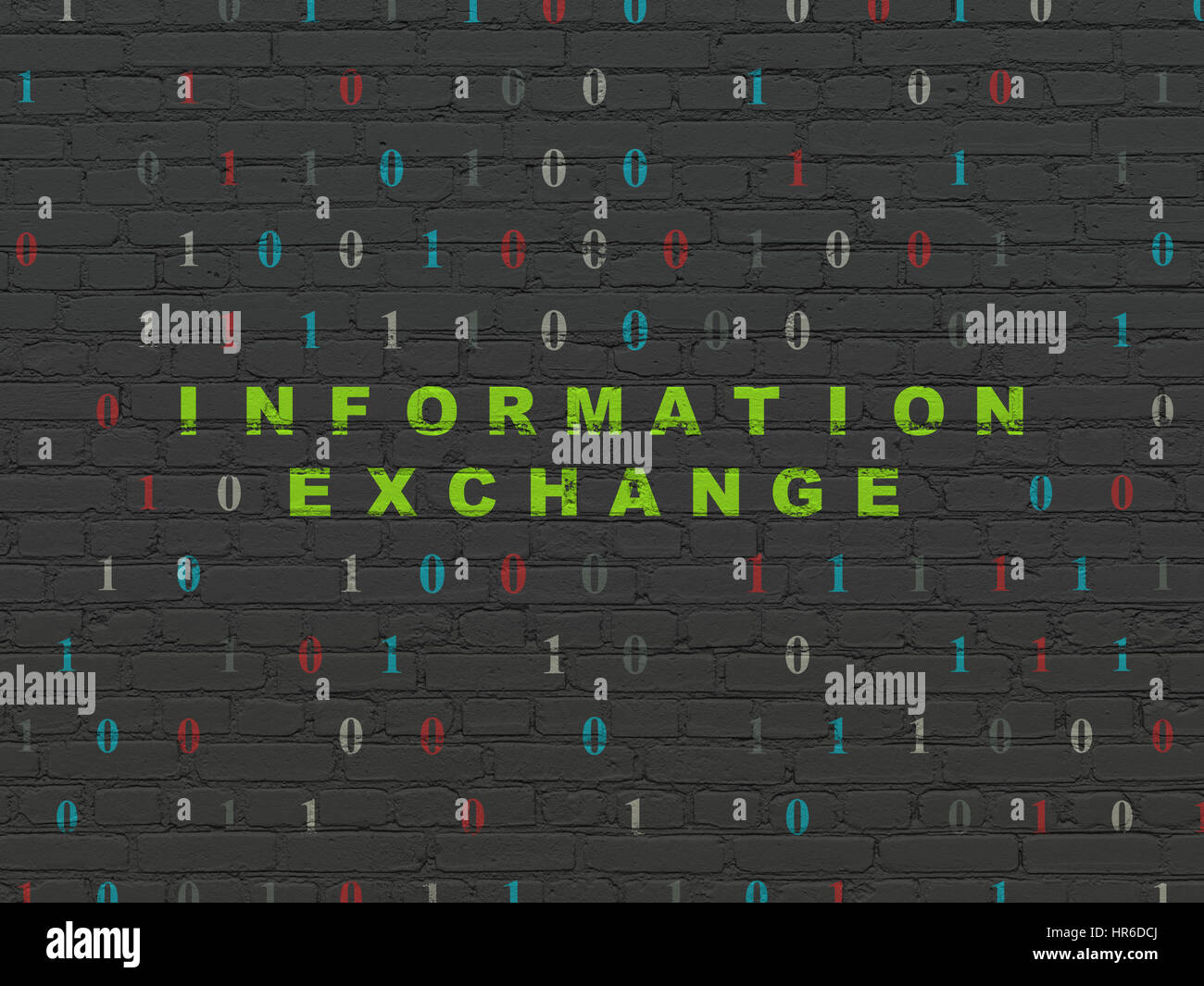 Data concept: Information Exchange on wall background Stock Photo - Alamy