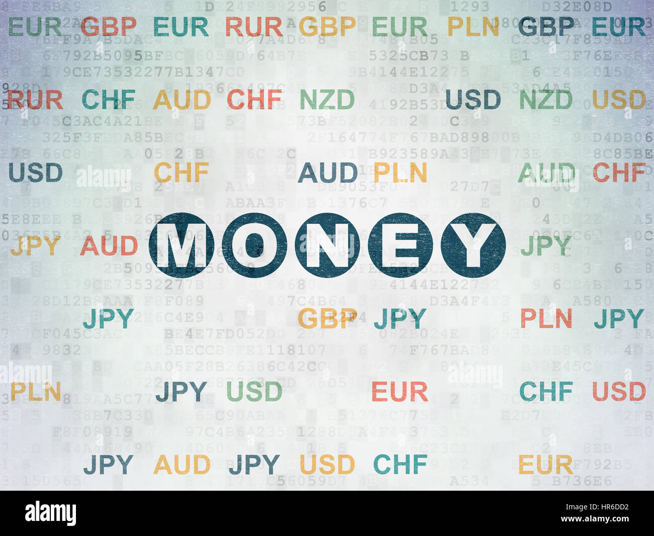 Money concept: Money on Digital Data Paper background Stock Photo - Alamy