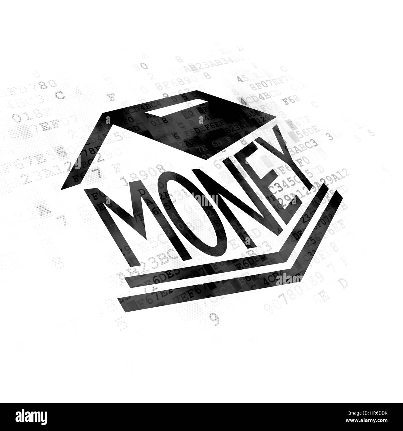 Banking concept: Money Box on Digital background Stock Photo - Alamy