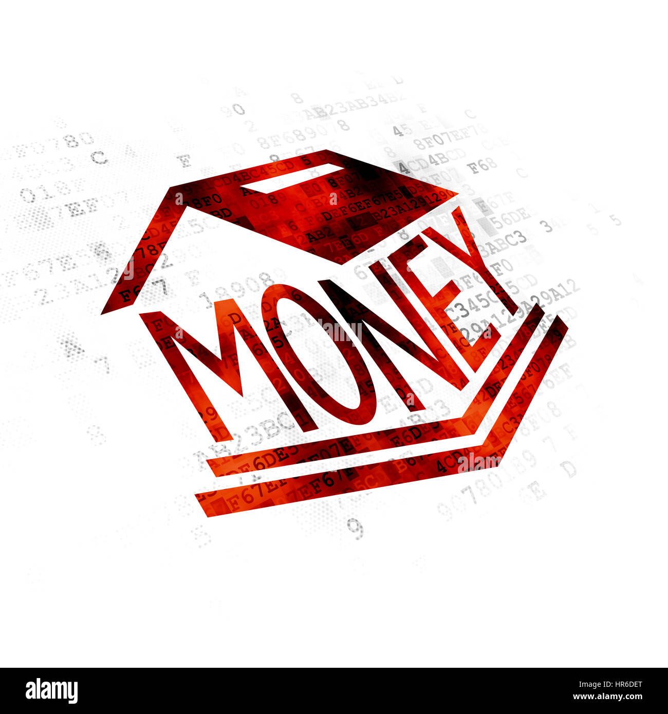 Currency concept: Money Box on Digital background Stock Photo - Alamy