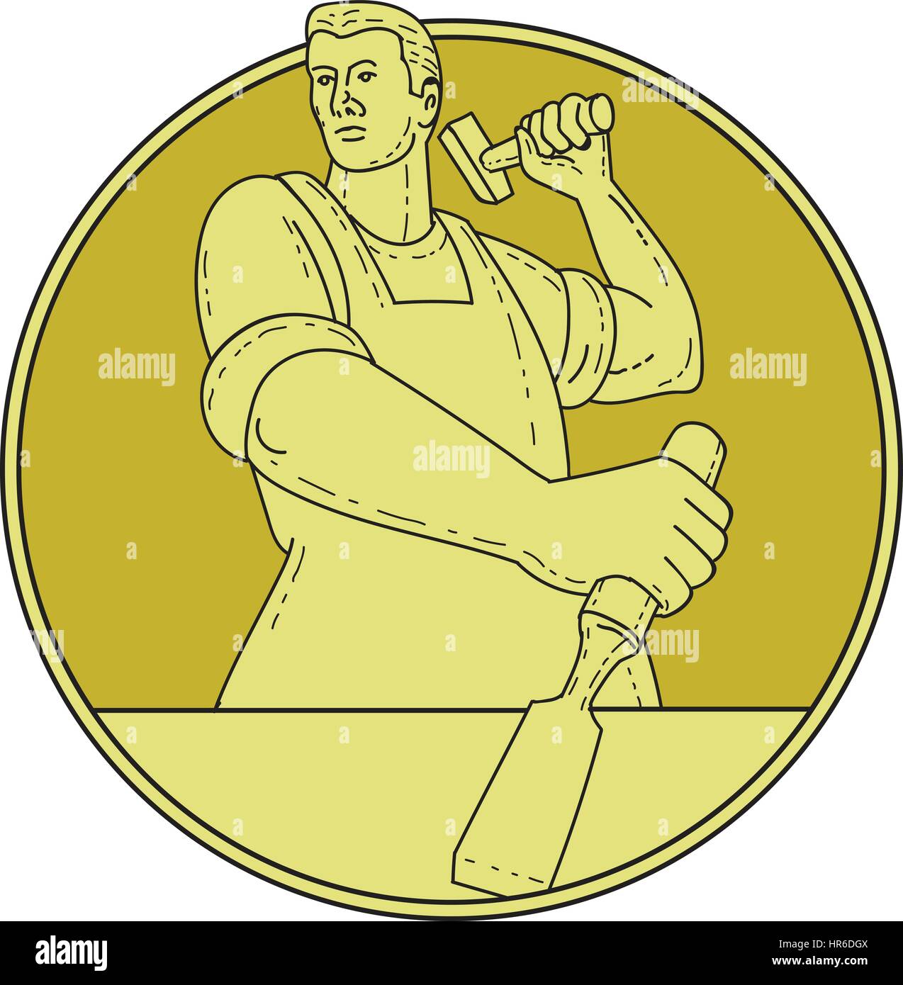 Carpenter drawing line on Stock Vector Images - Alamy