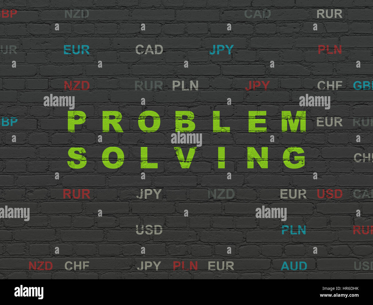 Finance concept: Problem Solving on wall background Stock Photo - Alamy