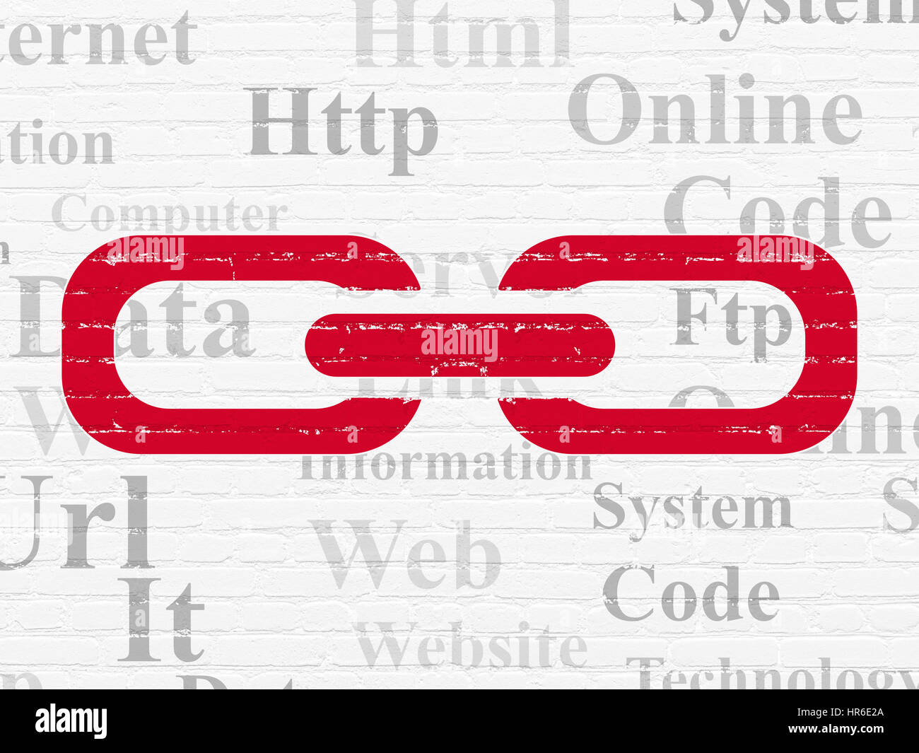 Web development concept: Link on wall background Stock Photo - Alamy