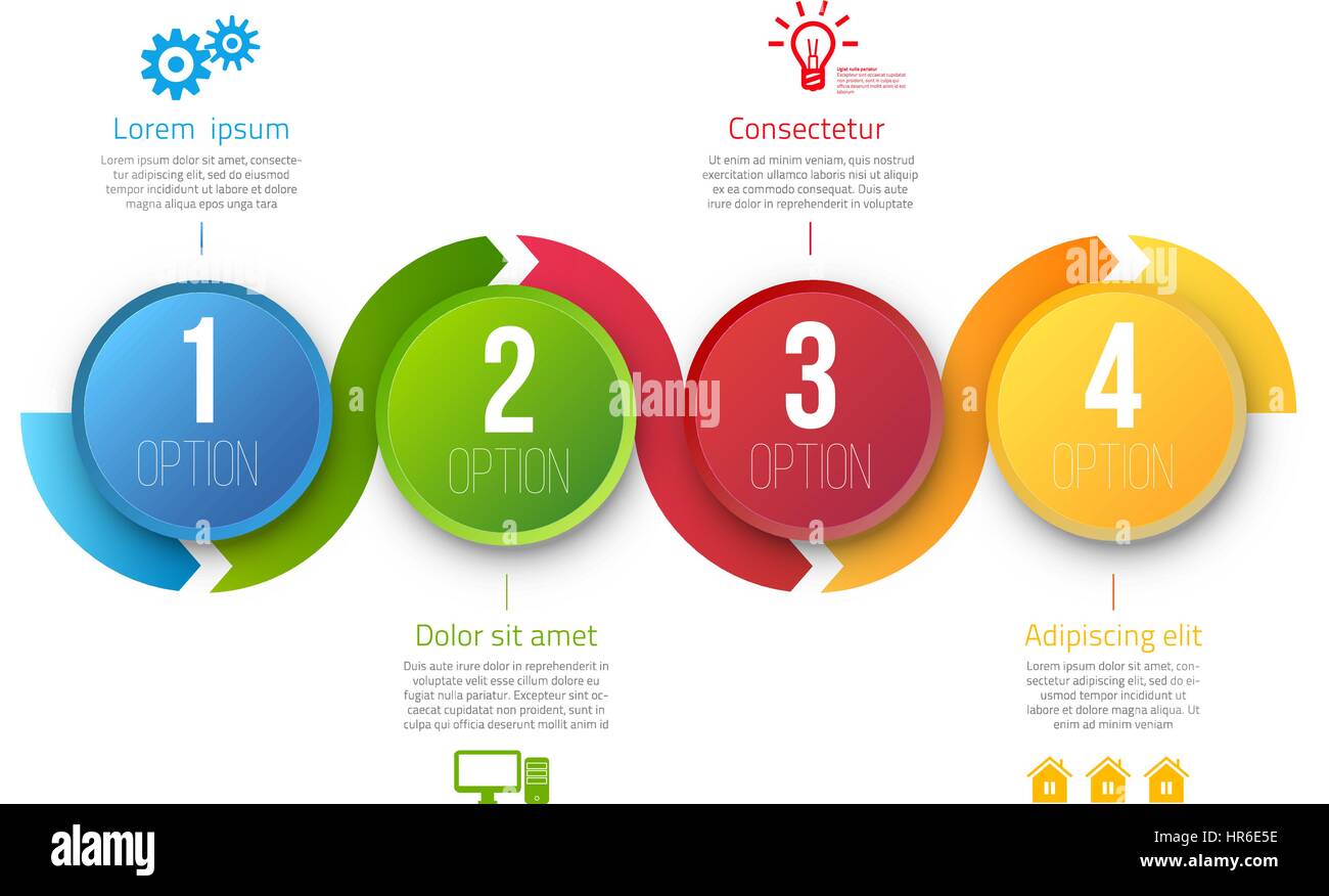 Infographic vector template with 4 steps Stock Vector Image & Art - Alamy