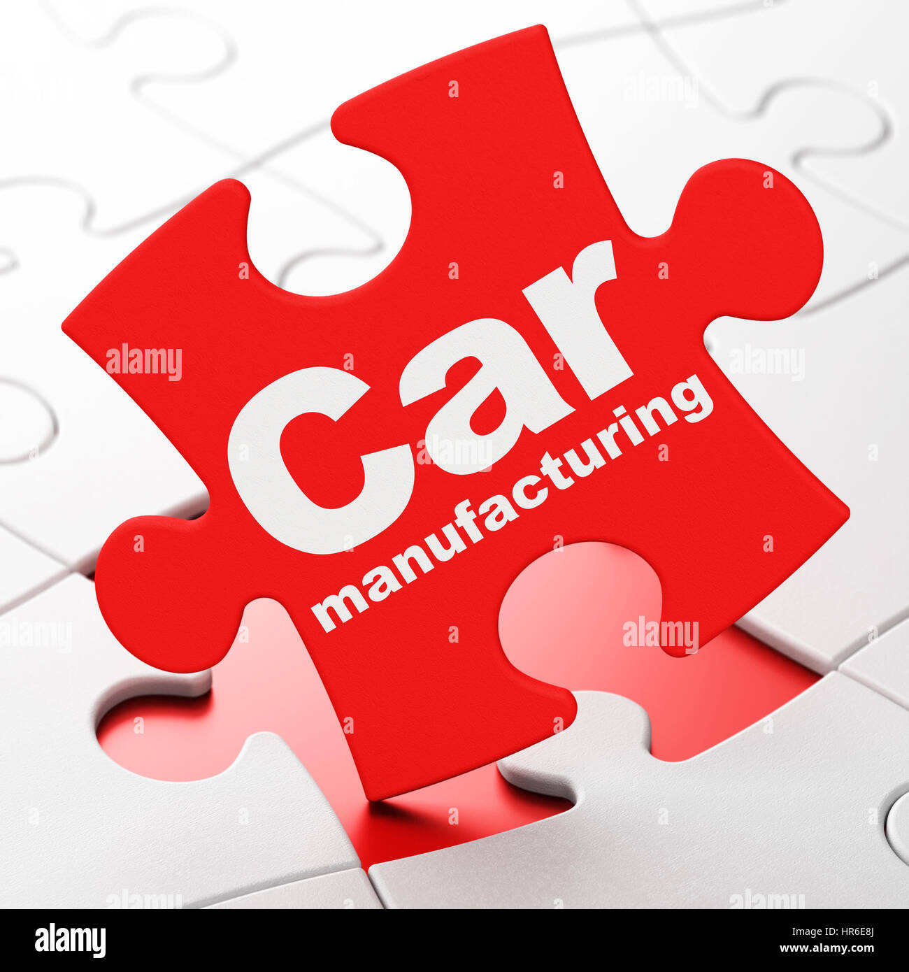 Manufacuring concept: Car Manufacturing on puzzle background Stock ...