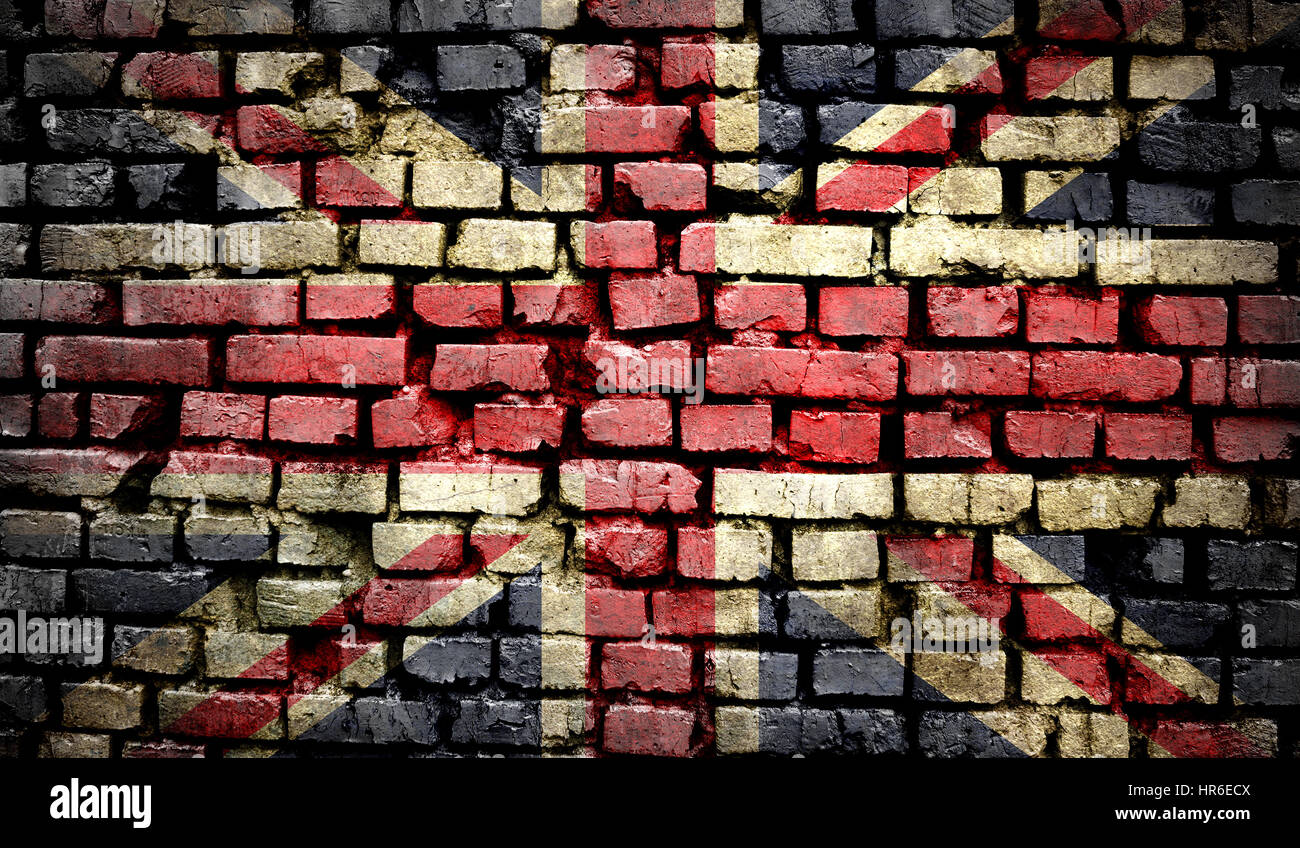 Great britain flag on old background retro effect, close up Stock Photo ...