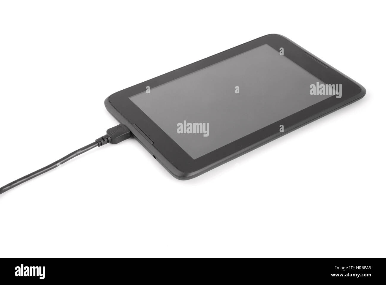 Charging devices and tablet pc isolated white background with soft ...