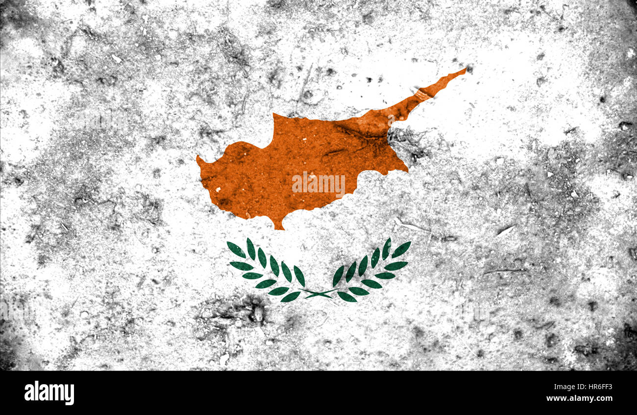 Cyprus flag on old background retro effect, close up Stock Photo - Alamy