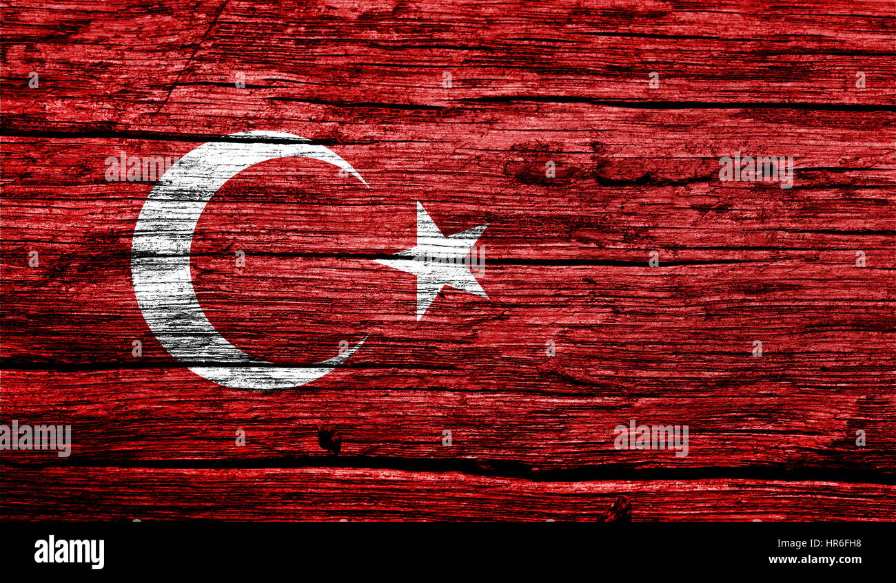 Turkey flag on old background retro effect, close up Stock Photo - Alamy