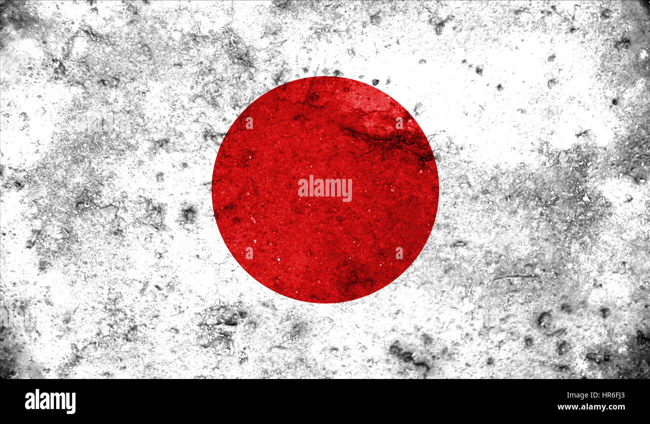 Japan flag on old background retro effect, close up Stock Photo - Alamy