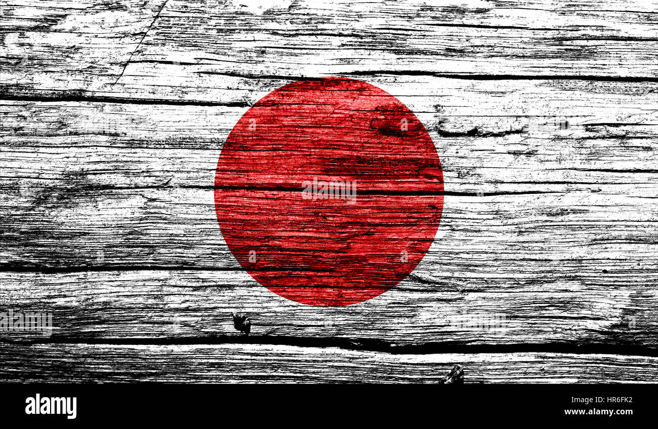Japan flag on old background retro effect, close up Stock Photo - Alamy