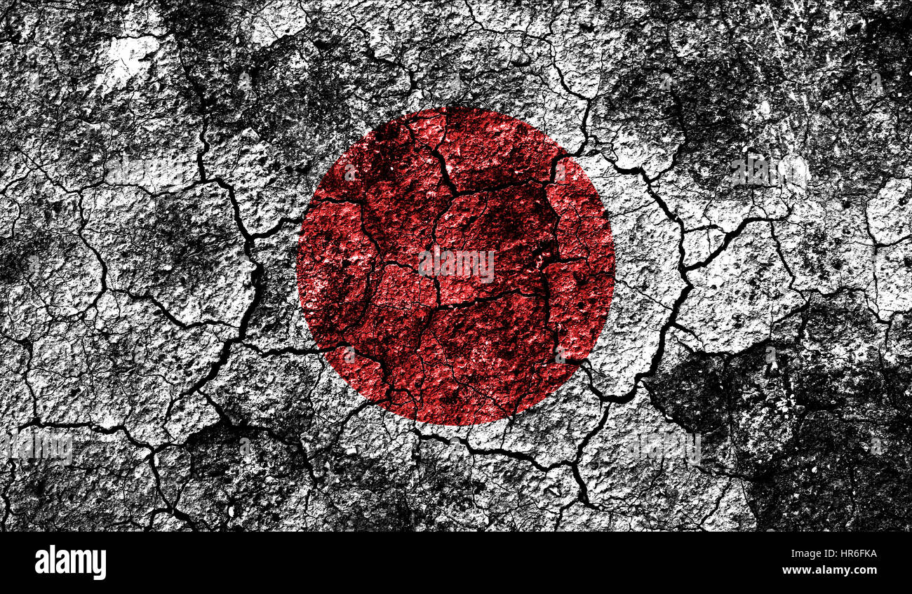 Japan flag on old background retro effect, close up Stock Photo - Alamy