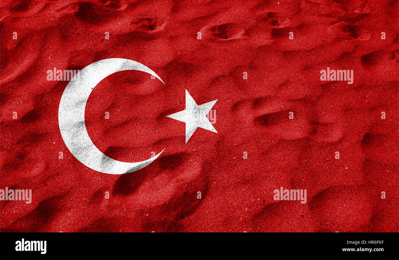 Turkey flag on old background retro effect, close up Stock Photo - Alamy