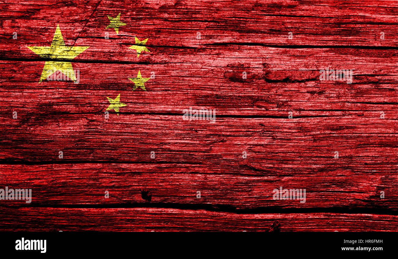 China flag on old background retro effect, close up Stock Photo - Alamy
