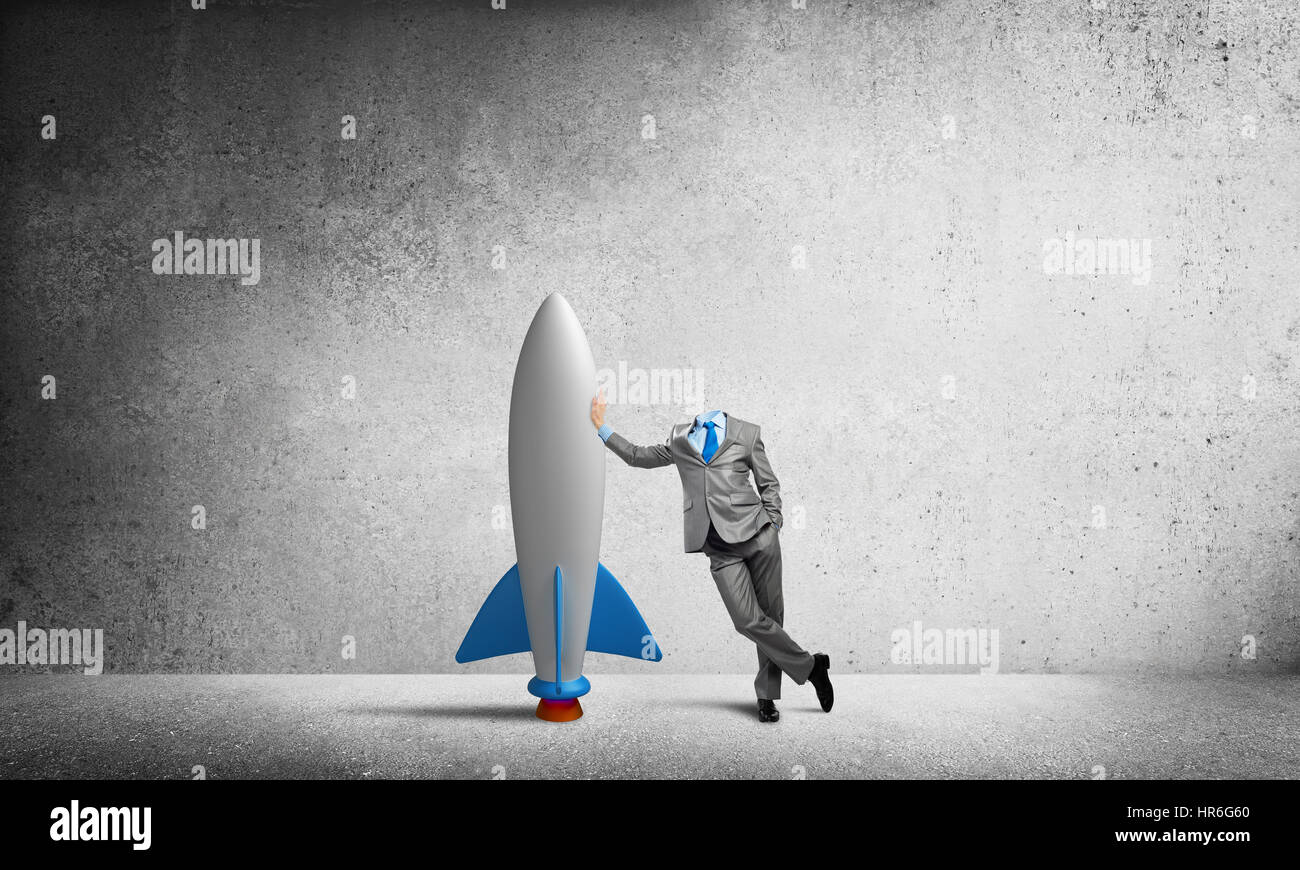 Businessman without head Stock Photo - Alamy