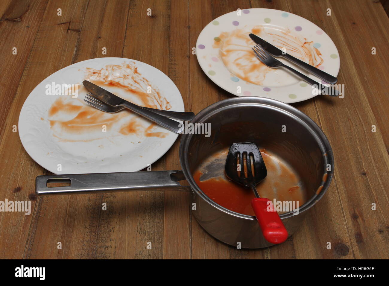 Dirty dinner plates hi-res stock photography and images - Alamy