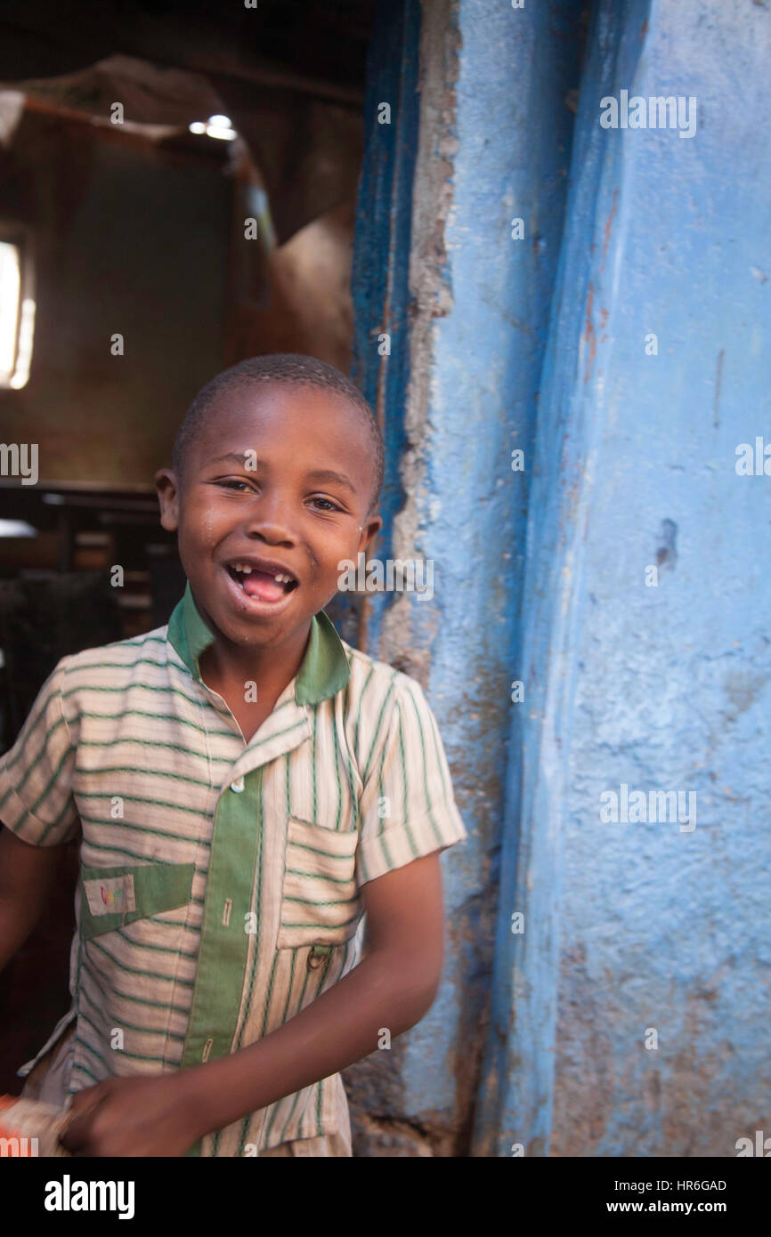 An orphan at the orphanage, Kibera slums, Nairobi, Kenya, East Africa ...