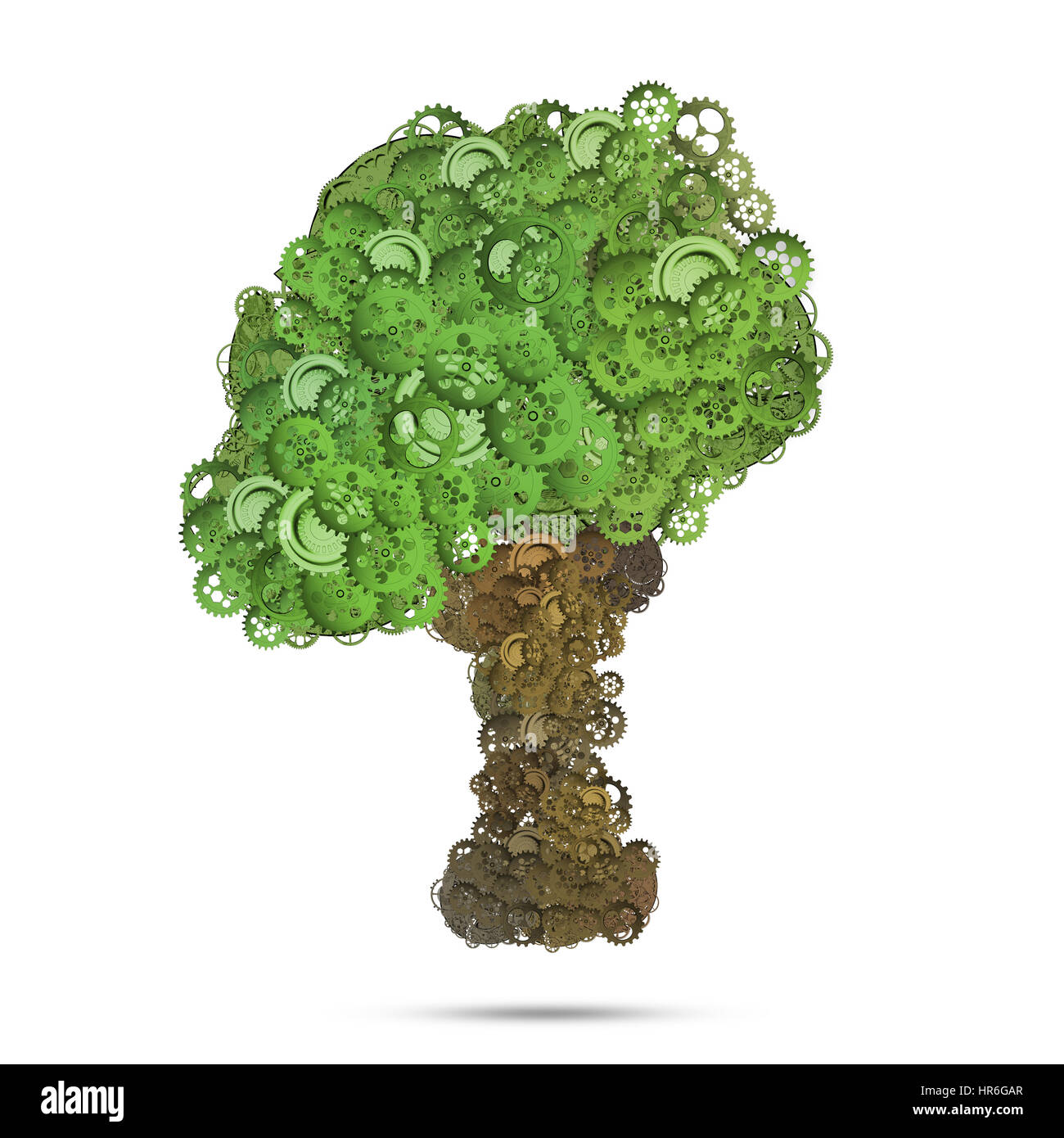 Eco green environment concept presented by tree as working mechanism or ...