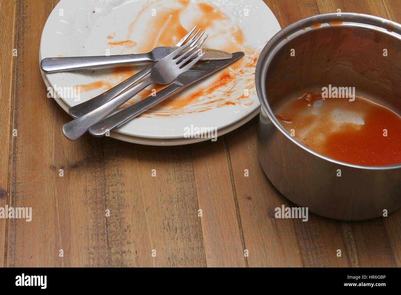 Dirty dinner plates hi-res stock photography and images - Alamy