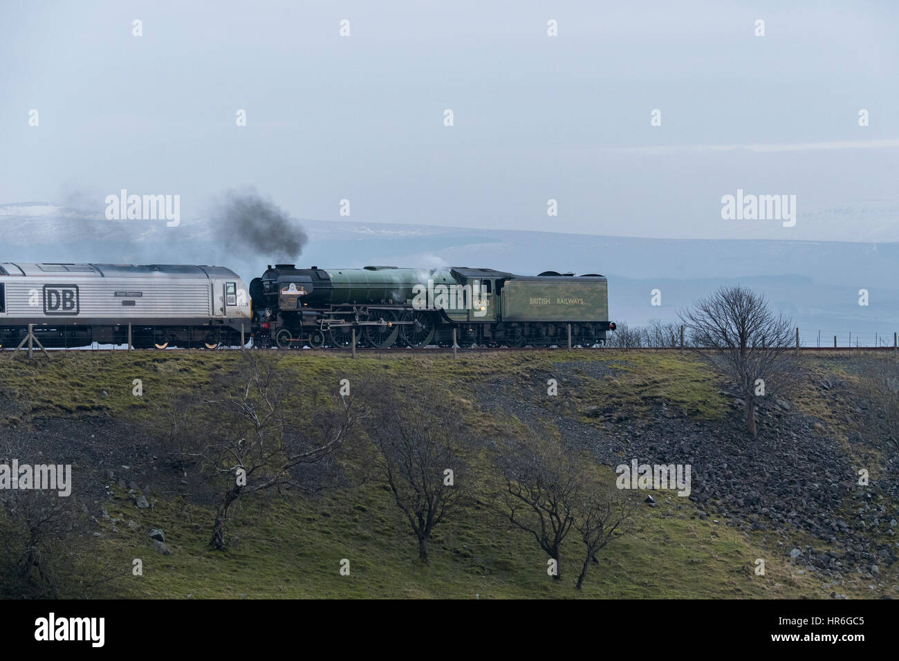 Puffing smoke, locomotive, No. 60163 Tornado, (brand new Peppercorn A1 ...