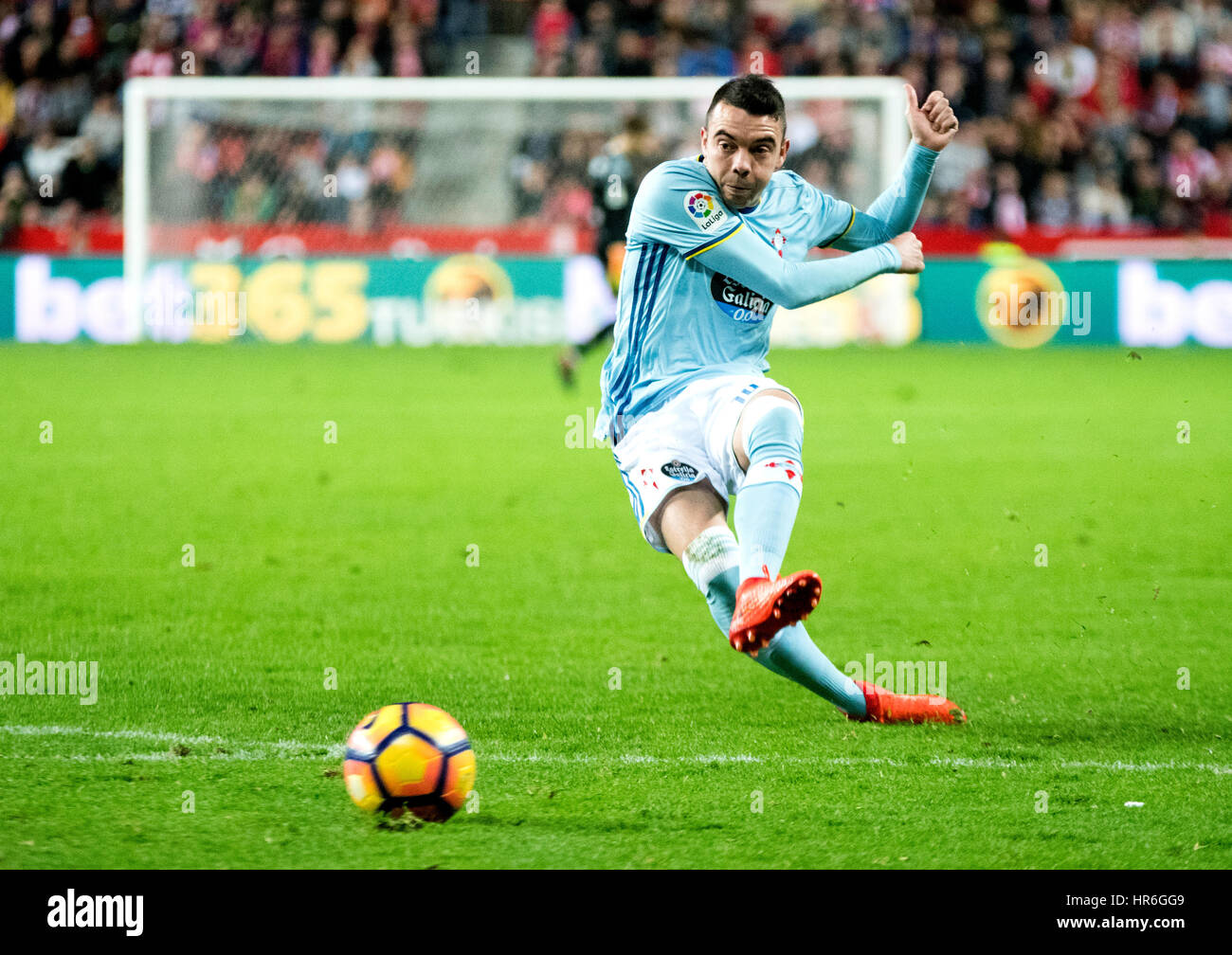 Gijon, Spain. 26th February, 2017. Iago Aspas (Forward, Celta Vigo ...