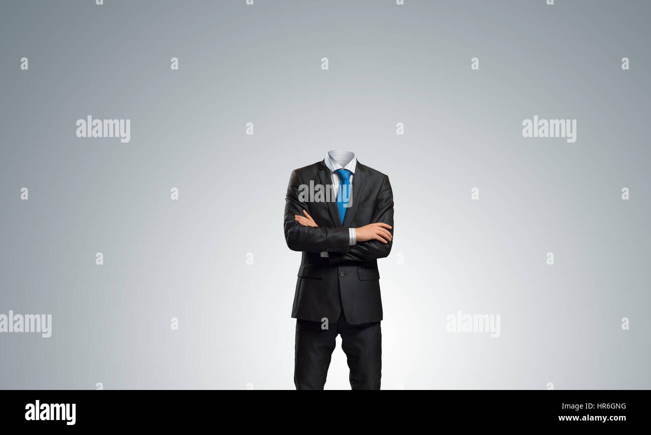 Businessman without head Stock Photo - Alamy