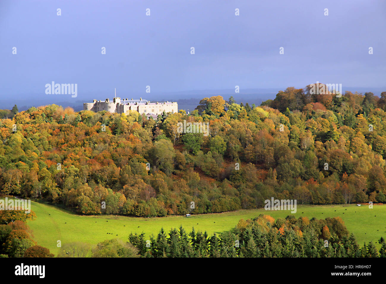 National Trust property Chirk Castle in north Wales viewed from the ...