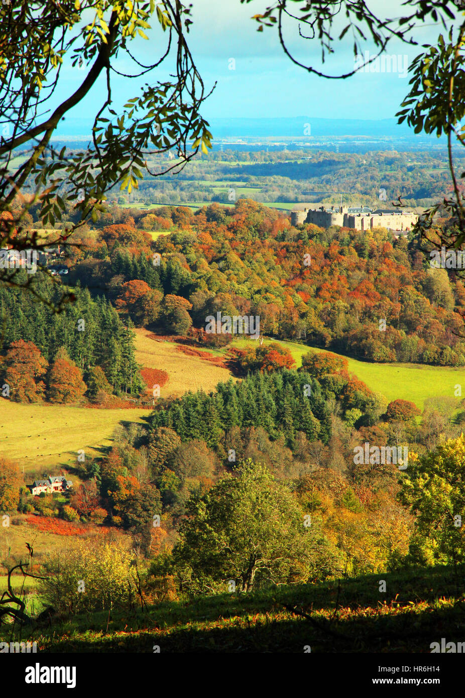 National Trust property Chirk Castle in north Wales viewed from the ...