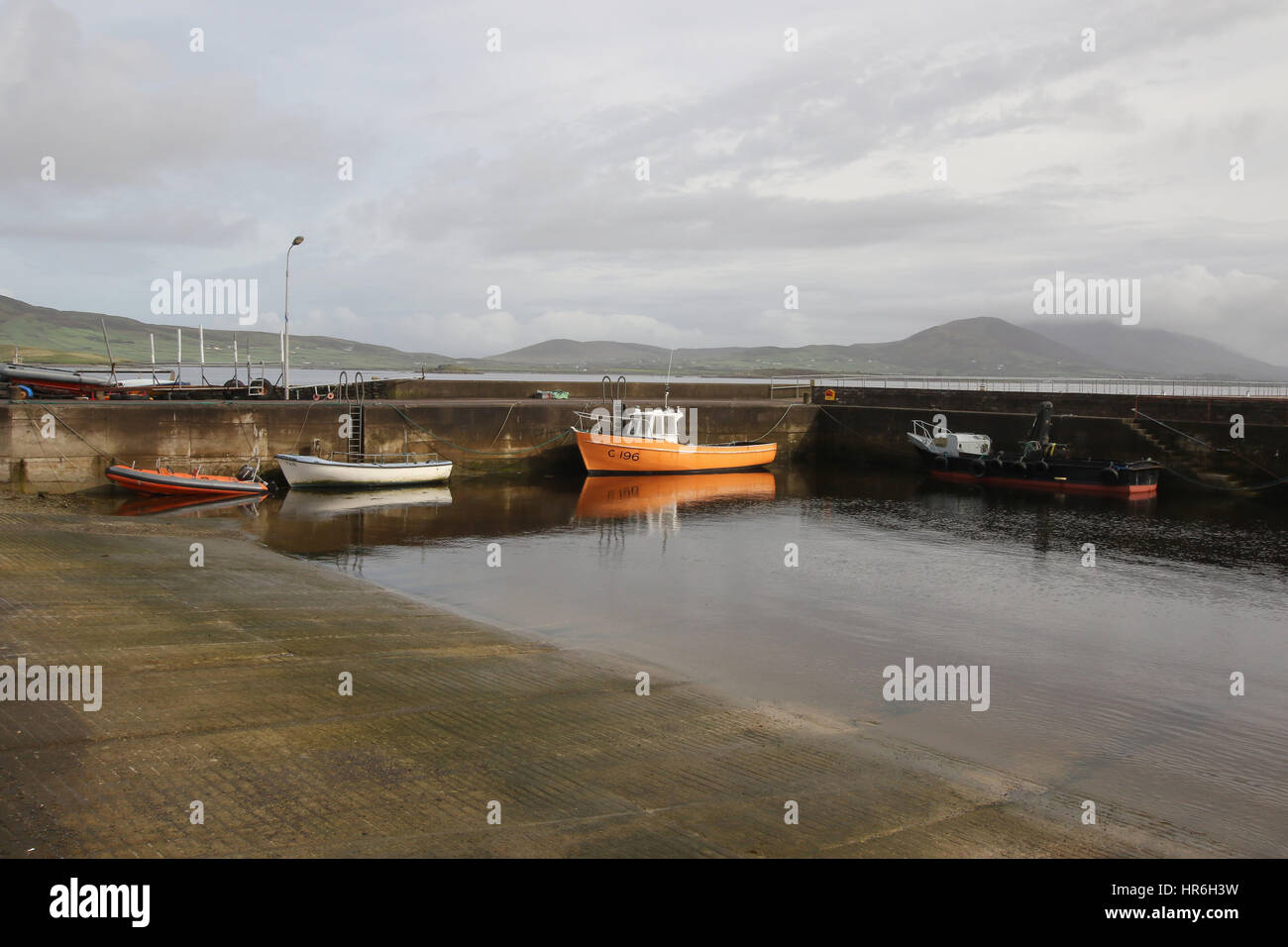 The harbour at Knightstown, Valentia Island, County Kerry, Ireland ...