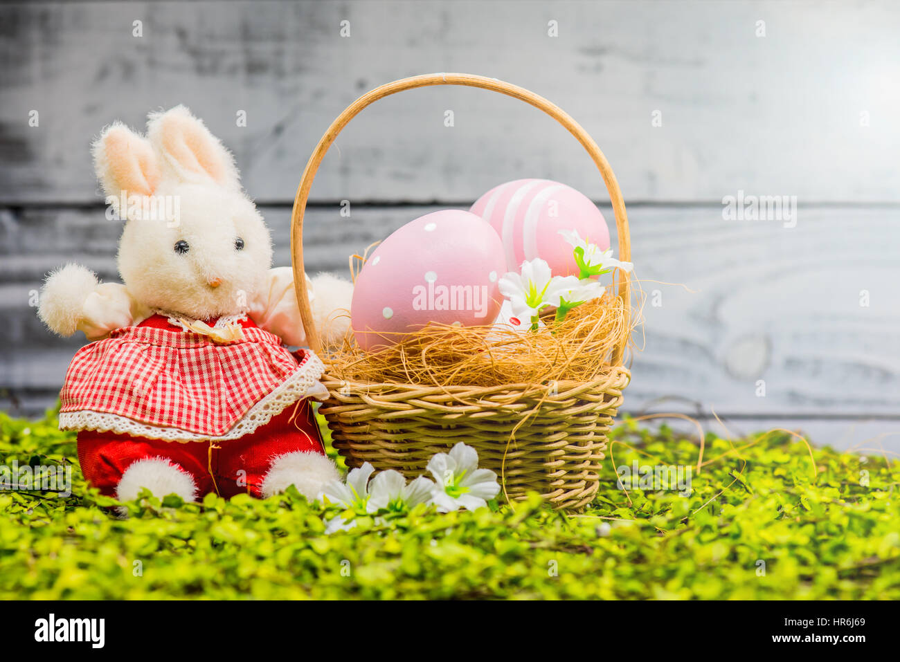 Happy Easter day, bunny and egg, Christians worldwide celebrate Stock ...