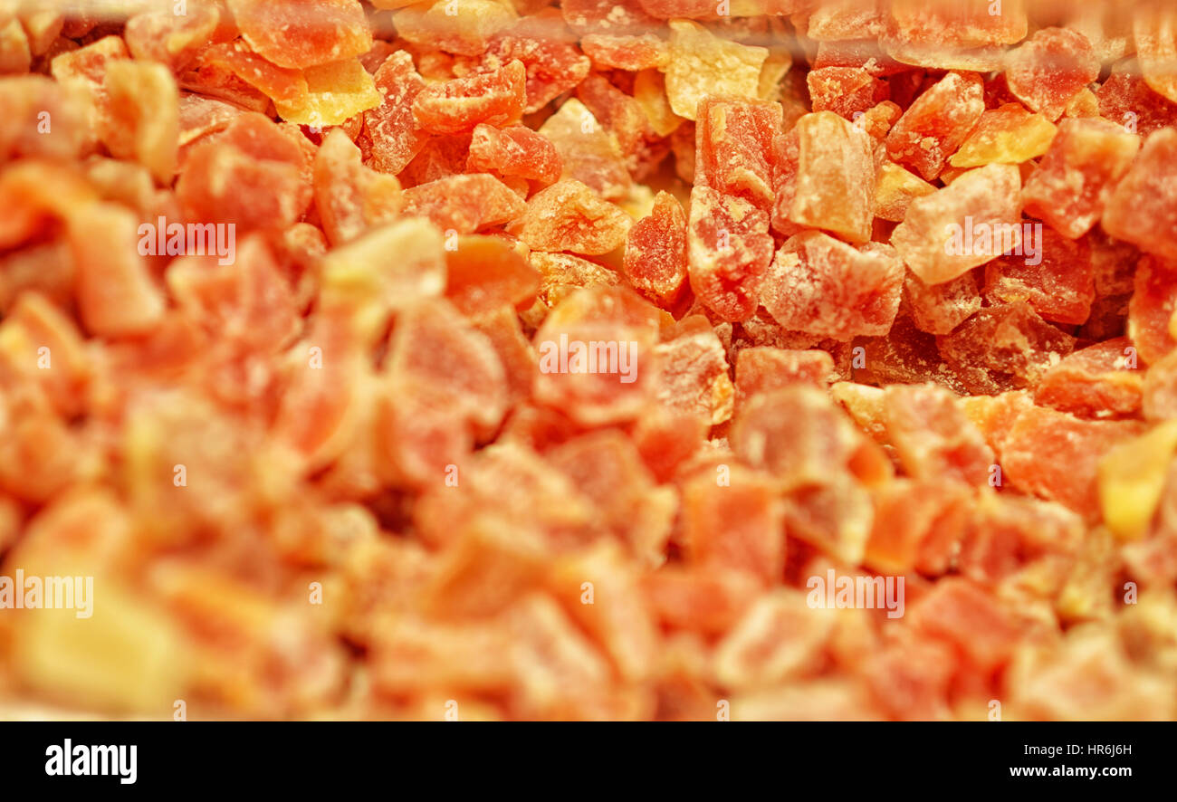 Square shape jelly candy flavor fruit, candy dessert colorful on sugar ...