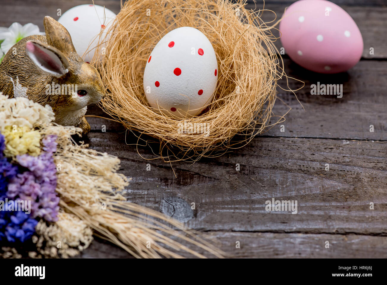 Happy Easter day, bunny and egg, Christians worldwide celebrate Stock ...