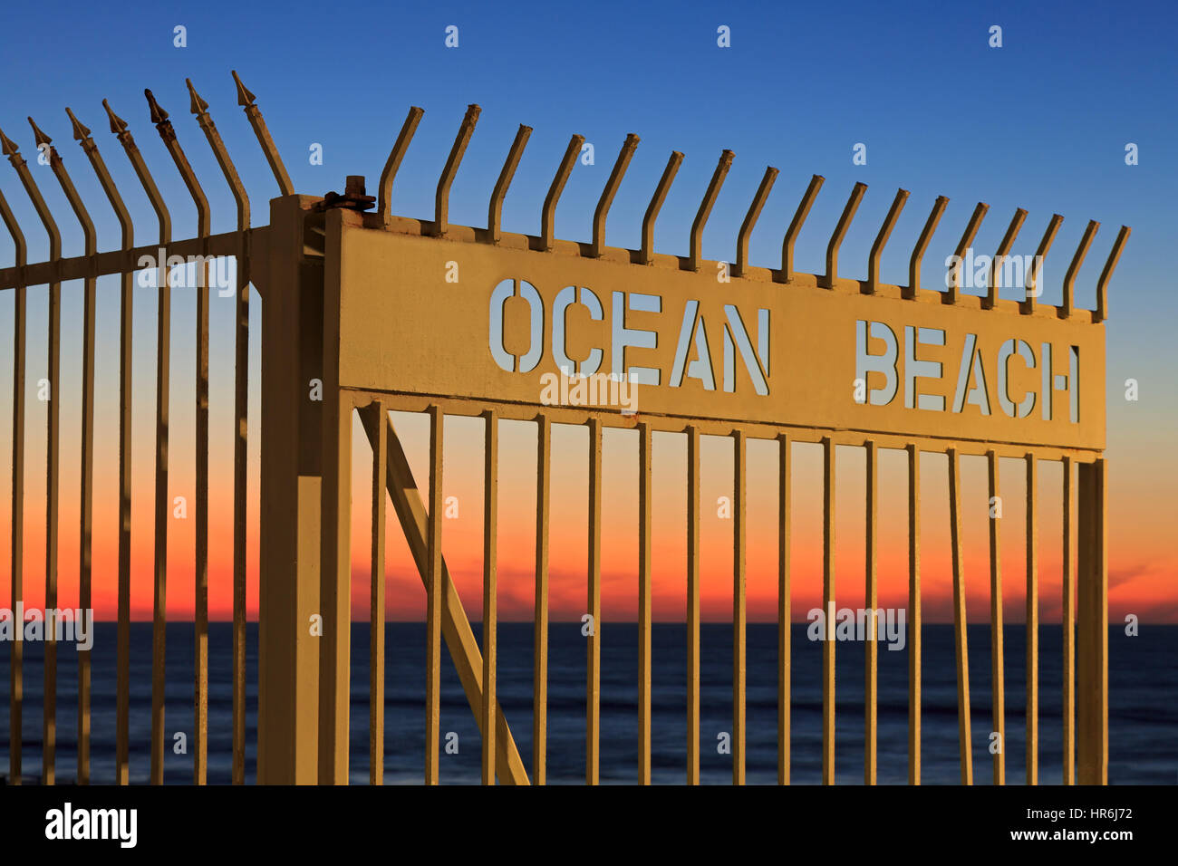 Gate to Ocean Beach Pier, San Diego, California, USA Stock Photo - Alamy
