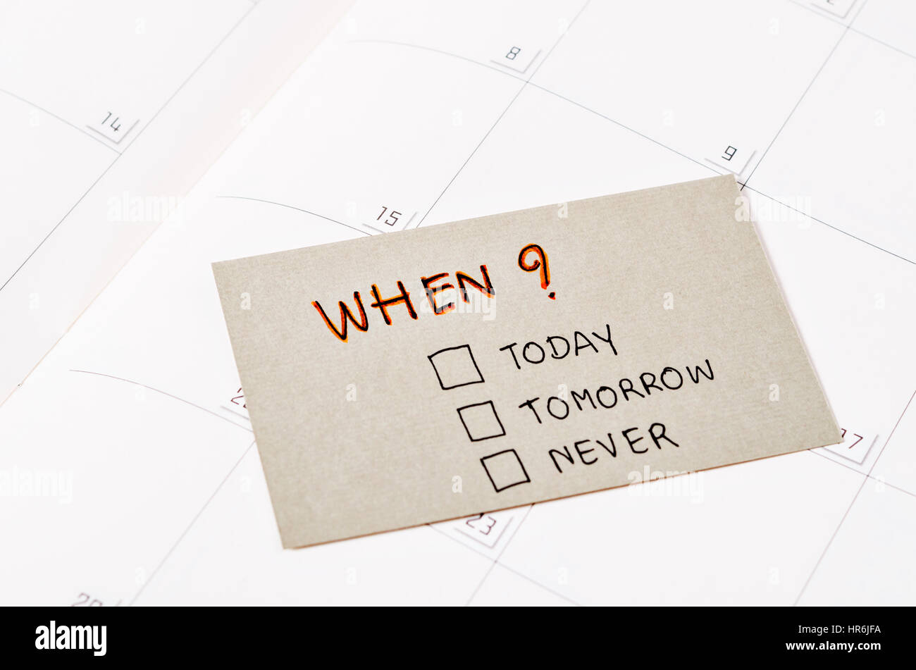 Choosing the right date, time management on calendar page background ...