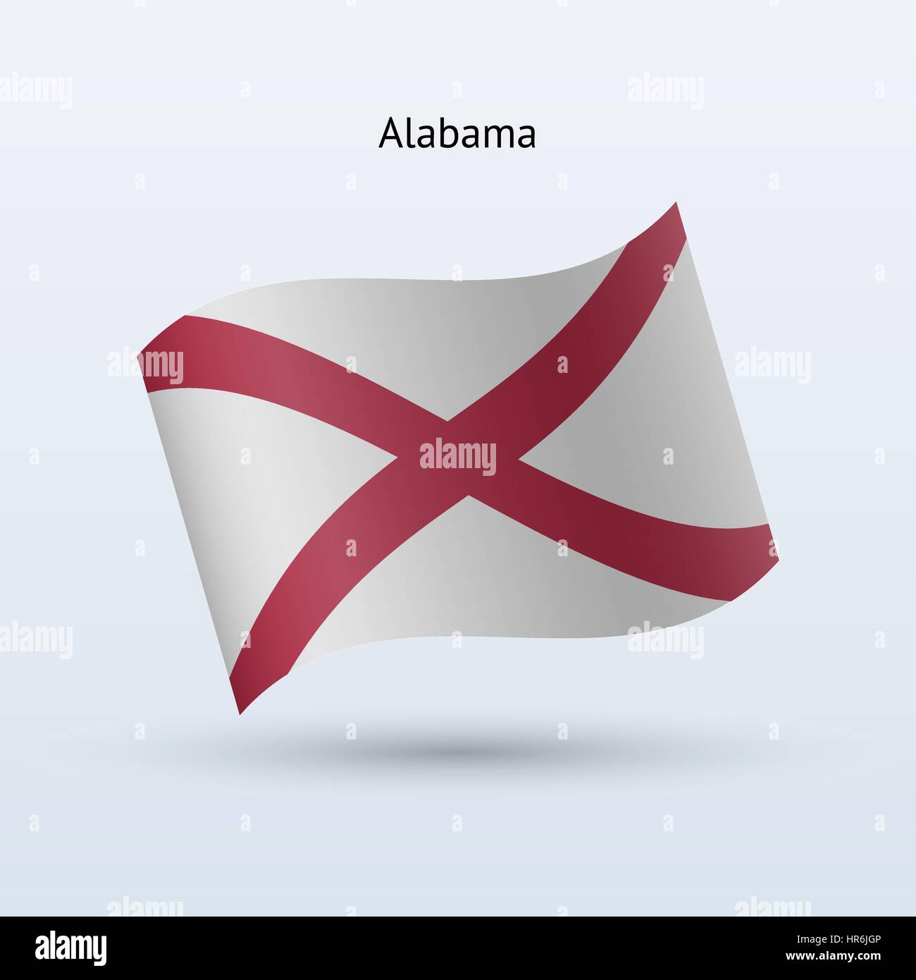 State of Alabama flag waving form on gray background. Vector ...