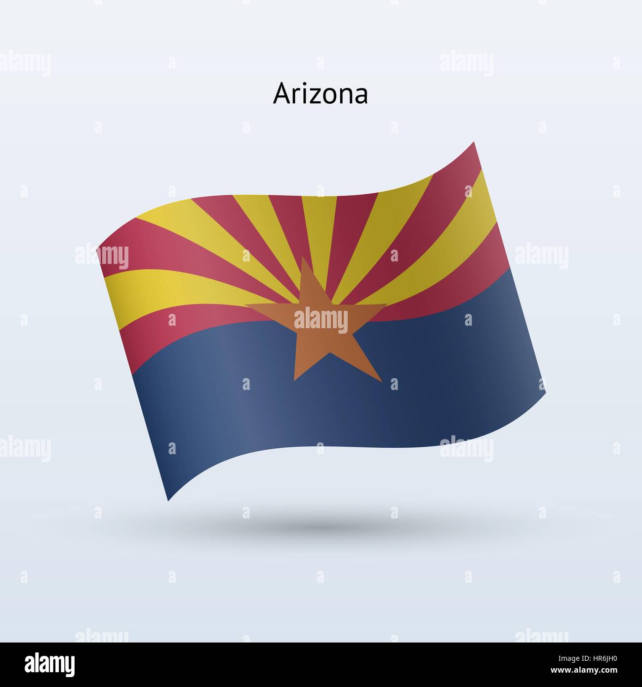 State of Arizona flag waving form on gray background. Vector ...