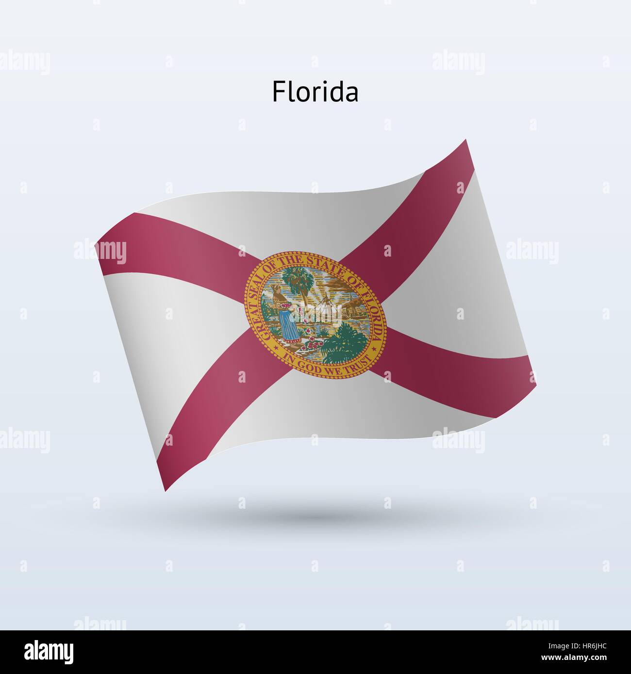 State of Florida flag waving form on gray background. Vector ...