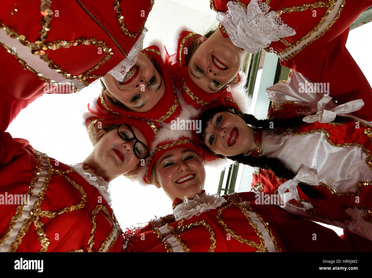Marne, Germany. 27th Feb, 2017. So-called 'Tanzmariechen' (lit ...