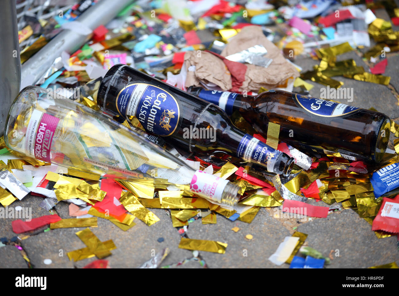 Cologne, Germany. 27th Feb, 2017. Empty beer bottles can be seen at the ...