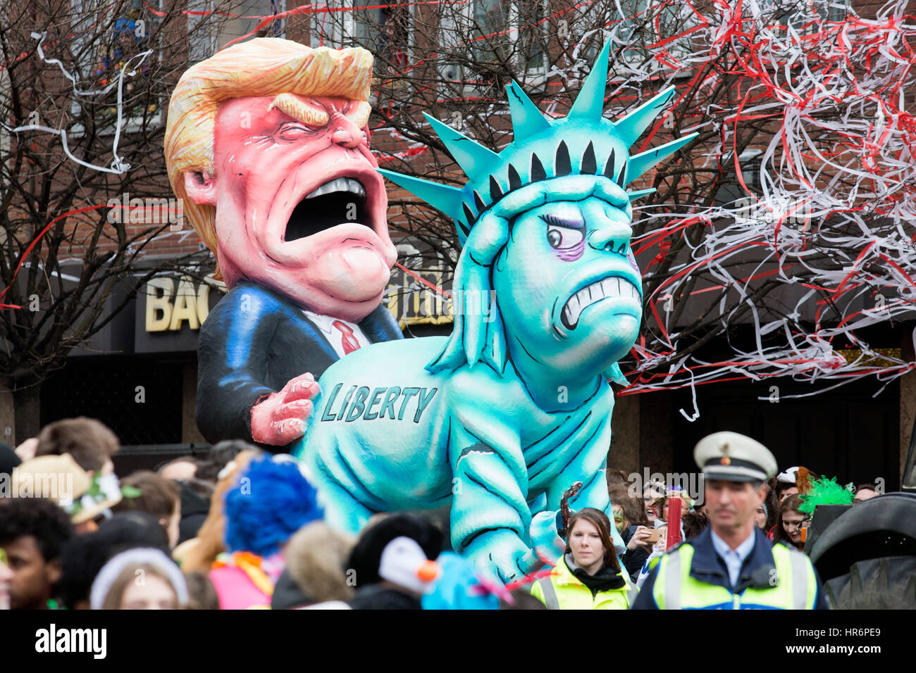 Düsseldorf, Germany. 27 February 2017. Anti-Trump float. Carnival ...