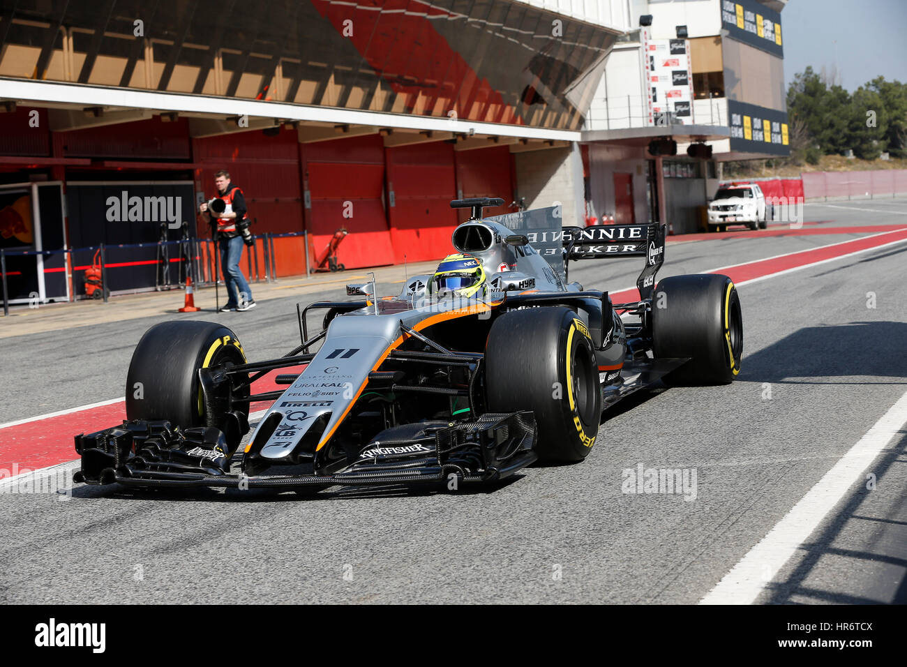 Barcelona, Spain. 27th Feb, 2017. Sergio Perez, team Force India during ...