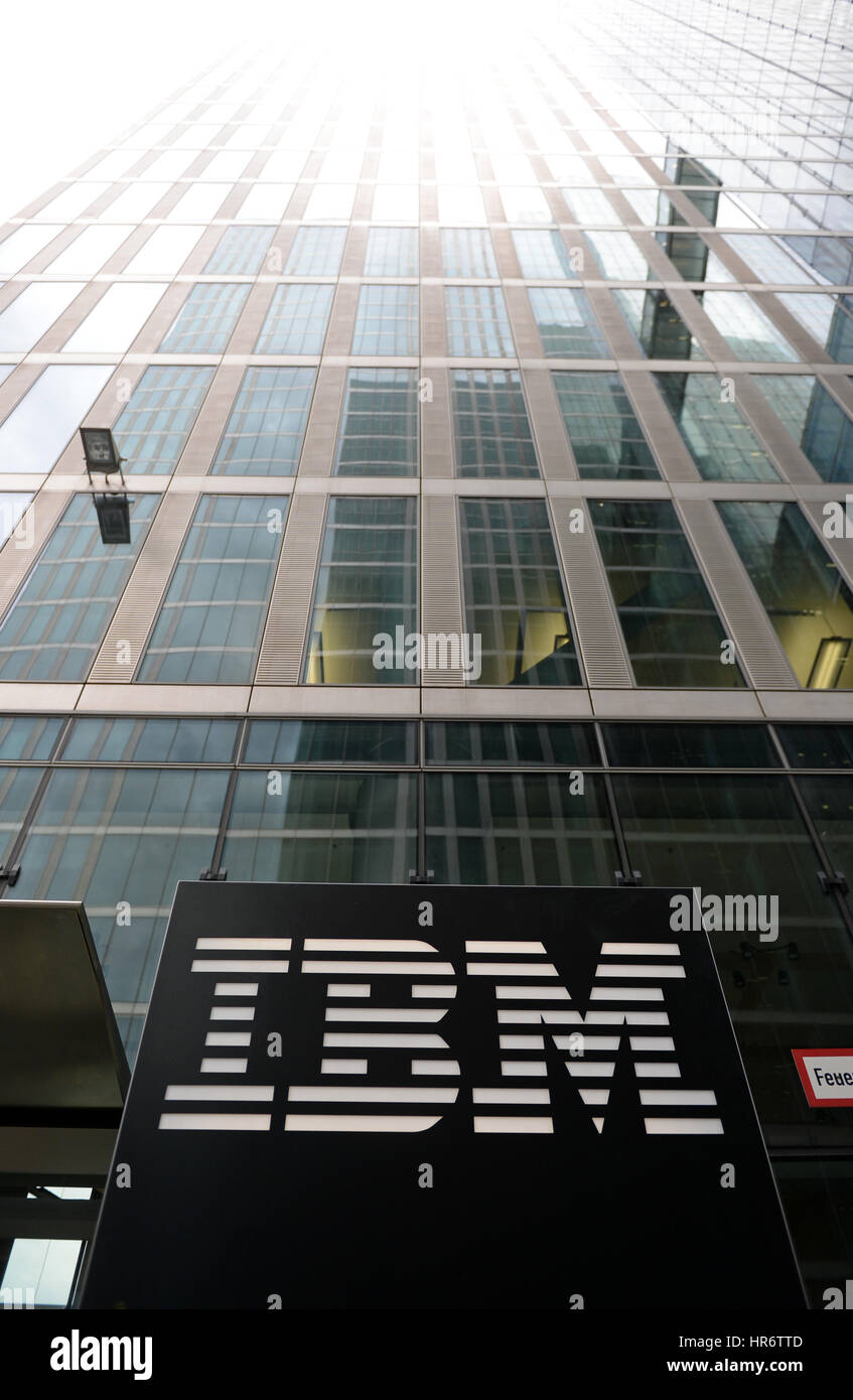 Munich, Bavaria. 23rd Feb, 2017. The IBM logo can be seen at the ...