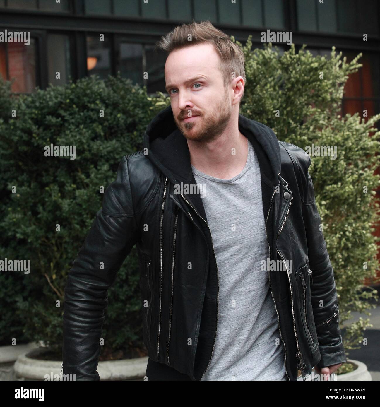 New York, NY, USA. 27th Feb, 2017. Aaron Paul seen on February 27, 2017 ...