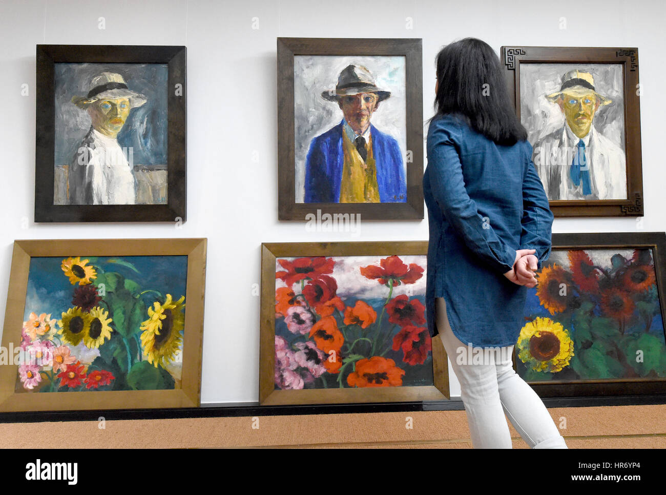 Neukirchen, Germany. 24th Feb, 2017. Paintings by Emil Nolde seen in ...
