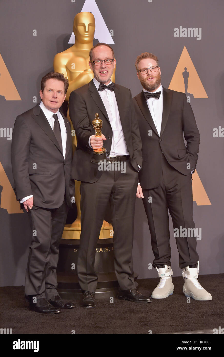 Hollywood, Ca. 26th Feb, 2017. John Gilbert, Seth Rogen, Michael J. Fox ...