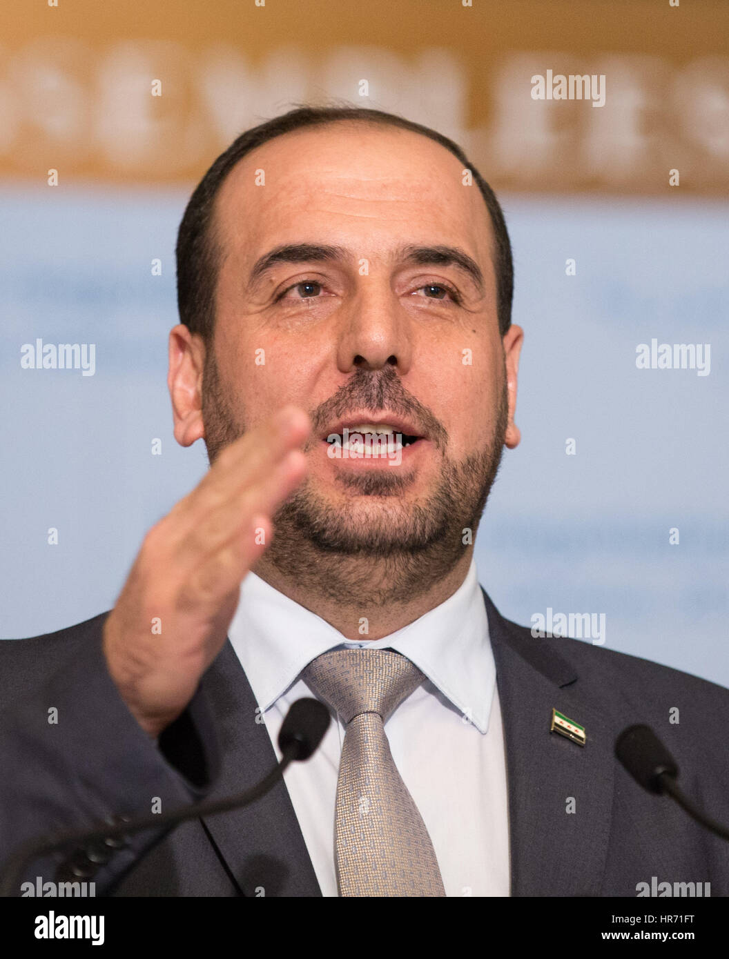 Geneva, Switzerland. 27th Feb, 2017. Syria's opposition delegation ...